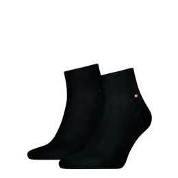 Tommy Hilfiger Herren Kurzsocken &raquo;TH MEN QUARTER 2P&laquo; 2 Paar, weicher, elastischer Rippenbund, klassisches Logo schwarz 39-42