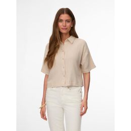 V&eacute;ro Moda Vero Moda Damen Kurzarmbluse &raquo;VMNATALI SS CROP SHIRT WVN NOOS&laquo; Baumwolle, verk&uuml;rzte Form beige XL