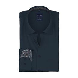 OLYMP Herren OLYMP Langarmhemd &raquo;No. Six&laquo; Businesshemd, Kentkragen, Super Slim blau 38, N-Gr