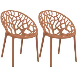 CLP Gartenst&uuml;hle 2er Set stapelbar wetterfest Hope, Gartensessel mit Lehnen UV-best&auml;ndig, Outdoorst&uuml;hle aus Kunststoff bis 150 kg belastbar