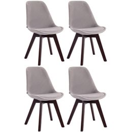 CLP 4er Set Retrost&uuml;hle Borneo Samt Mit Hochwertiger Polsterung I Lehnst&uuml;hle mit robustem Holzgestell