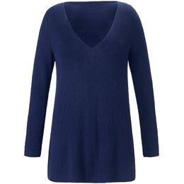 Emilia Lay - V-Pullover, blau, Gr. 54 / XXL - Baumwolle