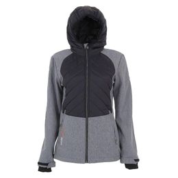 Peak Mountain Softshelljacke "Ander" in Grau/ Schwarz - 70% | Gr&ouml;&szlig;e XL | Damen-outdoorjacken