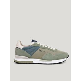 Pepe Jeans Footwear Leder-Laufschuhe in Gr&uuml;n - 60% | Gr&ouml;&szlig;e 42 | Herrenschuhe-outdoorschuhe