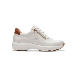 Clarks Leder-Sneakers "Tivoli Zip-Off" in Wei&szlig; - 49% | Gr&ouml;&szlig;e 38 | Damen-sneakers