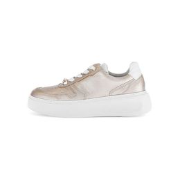 Gabor Leder-Sneakers in Gold/ Wei&szlig; - 66% | Gr&ouml;&szlig;e 39 | Damen-sneakers