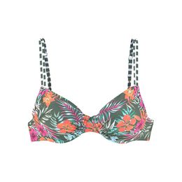 Venice Beach Bikini-Oberteil in Oliv/ Orange/ Pink - 61% | Gr&ouml;&szlig;e 38D-Cup | Damen-bademode