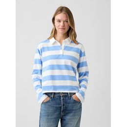 GAP Poloshirt in Hellblau/ Wei&szlig; - 56% | Gr&ouml;&szlig;e S | Damen-tops