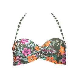 Venice Beach Bikini-Oberteil "Summer" in Oliv/ Orange/ Pink - 55% | Gr&ouml;&szlig;e 38B-Cup | Damen-bademode