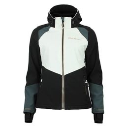 Peak Mountain Softshelljacke "Ametis" in Schwarz/ Wei&szlig; - 68% | Gr&ouml;&szlig;e L | Damen-outdoorjacken