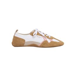 Pepe Jeans Footwear Leder-Sneakers in Wei&szlig;/ Hellbraun - 61% | Gr&ouml;&szlig;e 36 | Damen-sneakers