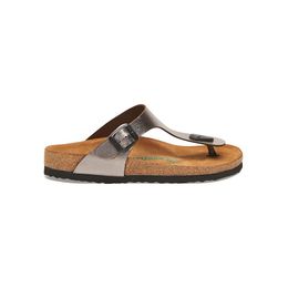Comfortfusse Leder-Zehentrenner in Silber - 58% | Gr&ouml;&szlig;e 40 | Damen-sandalen