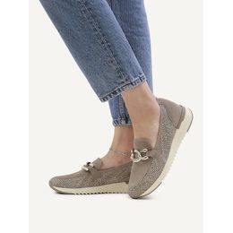 Caprice Leder-Slipper in Taupe - 24% | Gr&ouml;&szlig;e 38 | Damen-schuhe-halbschuhe