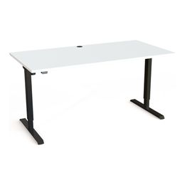STIER Elektrisch h&ouml;henverstellbarer Schreibtisch 501-20 160 x 80 cm Wei&szlig; Schwarz (907742)