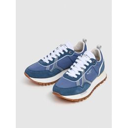 Pepe Jeans Footwear Leder-Laufschuhe in Blau - 51% | Gr&ouml;&szlig;e 43 | Herrenschuhe-outdoorschuhe