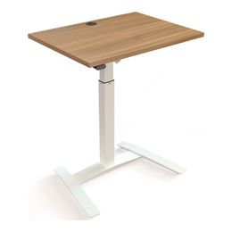 STIER Elektrisch h&ouml;henverstellbarer Steh-Tisch 501-9 80 x 60cm Nussbaum Wei&szlig; mel. 72-120cm (907781)