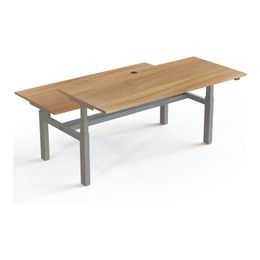 STIER Team-Schreibtisch 501-88 elektrisch h&ouml;henverstellbar 180 x 80cm Nussbaum mel. 65-125cm (907778)
