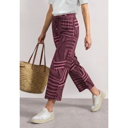 Street One Damen Culotte "Style Emee"blush berry (l&auml;nge 26), Gr. 40, gemustert, Web, Obermaterial: 100% Viskose, Hosen, 7/8 High Waist Culotte -