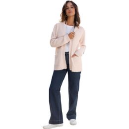 CR&Eacute;ATION L Damen Strickjacke aus flauschigem Boucl&eacute;-Garn elfenbein Gr&ouml;&szlig;e 38