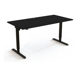 STIER Elektrisch h&ouml;henverstellbarer Schreibtisch 501-20 160 x 80 cm Schwarz Schwarz (907740)