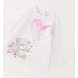 IDO M&auml;dchen T-Shirt "BABY GIRL SWEATER"optical wei&szlig;, Gr. 74, 100% Baumwolle, Shirts