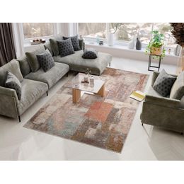 Teppich, B:120cm H:5mm L:180cmhellgrau, dunkelbeige, hellrosa, OCI DIE TEPPICHMARKE, Obermaterial: 44% Polyacryl, 30% Baumwolle, 26% Polyester,