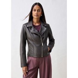 bonprix Bikerjacke aus Nappaleder, braun, Gr.40, Biker-Lederjacke aus hochwertigen Glattleder, aus Nappaleder