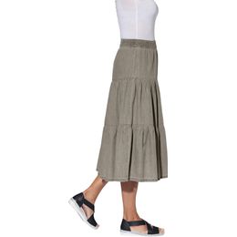 CR&Eacute;ATION L Damen Jeansrock in Stufenform grey denim Gr&ouml;&szlig;e 48