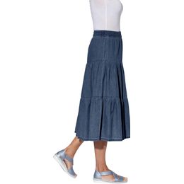 CR&Eacute;ATION L Damen Jeansrock in Stufenform blue-stone-washed Gr&ouml;&szlig;e 40
