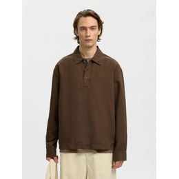 Selected Button Up Shirt male size S Mocha