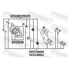 FEBEST Bremssattelhaltersatz 1677c906rr Hinterachse f&uuml;r Mercedes