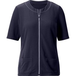 CR&Eacute;ATION L Damen Shirtjacke in Jacquard-Qualit&auml;t marine Gr&ouml;&szlig;e 40