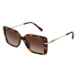 Michael Kors MK2174U | Damen-Sonnenbrille | Fassung: Vollrand, Quadratisch, Kunststoff, Havanna Dunkel | Glasfarbe: Braun Verlaufend