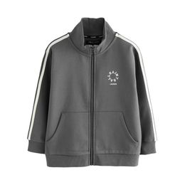 Smallsaints Sweatjacke Jungen Gr&ouml;&szlig;e 128 dunkelgrau / wei&szlig;