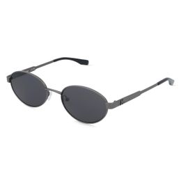 K by KARL LAGERFELD Karl Lagerfeld KL366S | Damen-Sonnenbrille | Fassung: Vollrand, Oval, Metall, Silber Dunkel | Glasfarbe: Grau