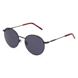 HUGO BOSS Hugo HG 1215/S | Unisex-Sonnenbrille | Fassung: Vollrand, Rund, Metall, Schwarz Matt | Glasfarbe: Grau