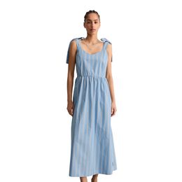 Marc O'Polo Damen Maxikleid "aus Papertouch-Popeline"light blau, Gr. XS, MARC O'POLO DENIM, gestreift, Obermaterial: 100% Baumwolle, Kleider