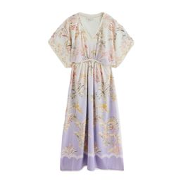 B By Ted Baker Strandkleid Damen Gr&ouml;&szlig;e 44 beige / gr&uuml;n / lavendel / wei&szlig;