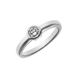 DIAMANT LETERNEL Ring 'Ring aus 750 Wei&szlig;gold mit 0.25 Karat Diamant' female size 52 Silver