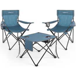 HOMECALL Campingstuhl Campingtisch mit St&uuml;hlen Klappstuhl Camping Faltstuhl Picknicktische (Blau)