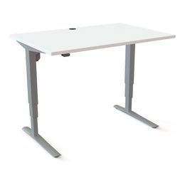 STIER Elektrisch h&ouml;henverstellbarer Schreibtisch 501-43 120 x 80cm Wei&szlig; melaminbeschichtet 65-125cm (907765)