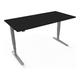 STIER Elektrisch H&ouml;henverstellbarer Schreibtisch 501-43 160 x 80 cm Schwarz/Silber 65-125 cm (907768)