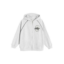 Cool Club Sweatjacke M&auml;dchen Gr&ouml;&szlig;e 146 grau / schwarz / wei&szlig;