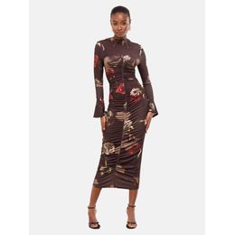 Lipsy Kleid Damen Gr&ouml;&szlig;e 40 beige / schoko / oliv / blutrot Sommerkleid