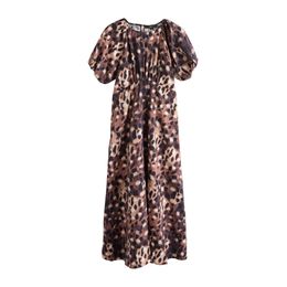 next Kleid Damen Gr&ouml;&szlig;e 40 beige / braun / hellbraun / schwarz Sommerkleid