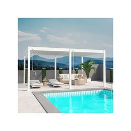 Weide Deluxe Pavillon Terrassen&uuml;berdachung Aluminium 3,6 X 5,3 M Wei&szlig;
