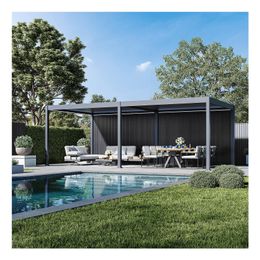 Weide Sichtschutzwand Anthrazit &ndash; Pergola Seitenwand Aus Wpc Lamellen & Windschutzanthrazit 3.6 M