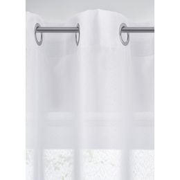 bonprix Gardinen Store mit recyceltem Polyester und feiner Sable-Struktur, wei&szlig;, Gr.225x450 cm, Moderner Gardinenstore mit recyceltem Polyester