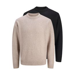 Jack & Jones Jack & Jones Pullover 'JJESOHO OLLIE' Herren Gr&ouml;&szlig;e XS greige / schwarz