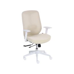 Beliani Professioneller B&uuml;rostuhl ZELAR in Beige/Wei&szlig; - (W) 64 x (H) 115 x (L) 60 cm | Gr.: onesize